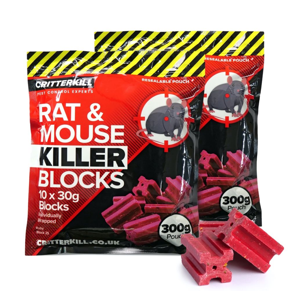 CritterKill Rat Mouse Killer Poison Bait Blocks 300g